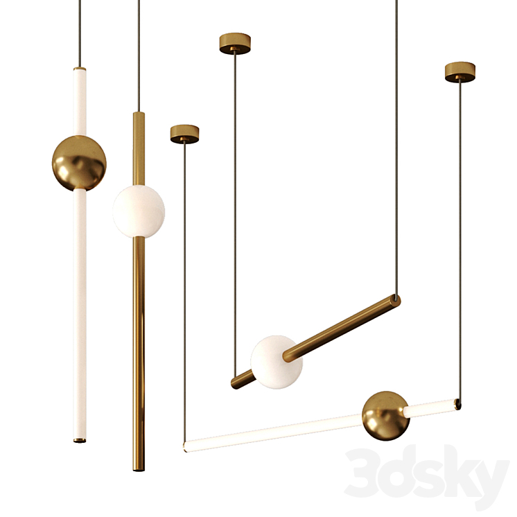 Orion Tube Light by Lee Broom - Pendant light - 3D model