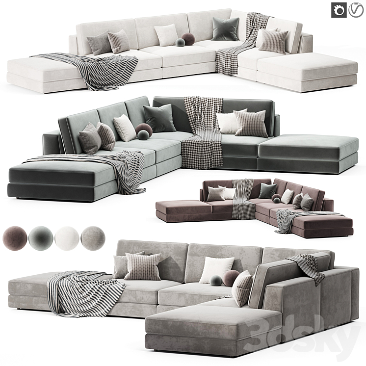 Noora Modular Sofa 16 - Sofa - 3D model