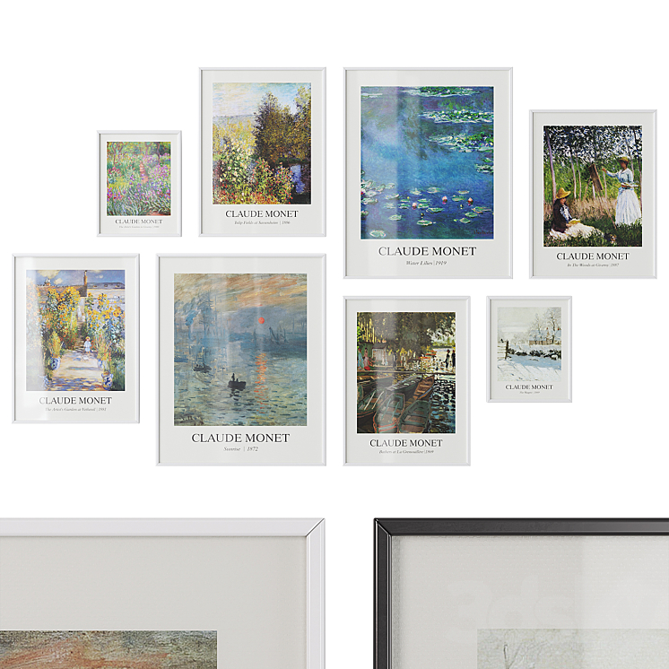 Retro posters from Aliexpress / Claude Monet - Frame - 3D model