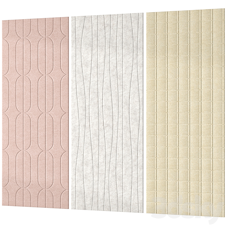 Acoustic wall panels EchoPanel 02 - 3D panel - 3D model