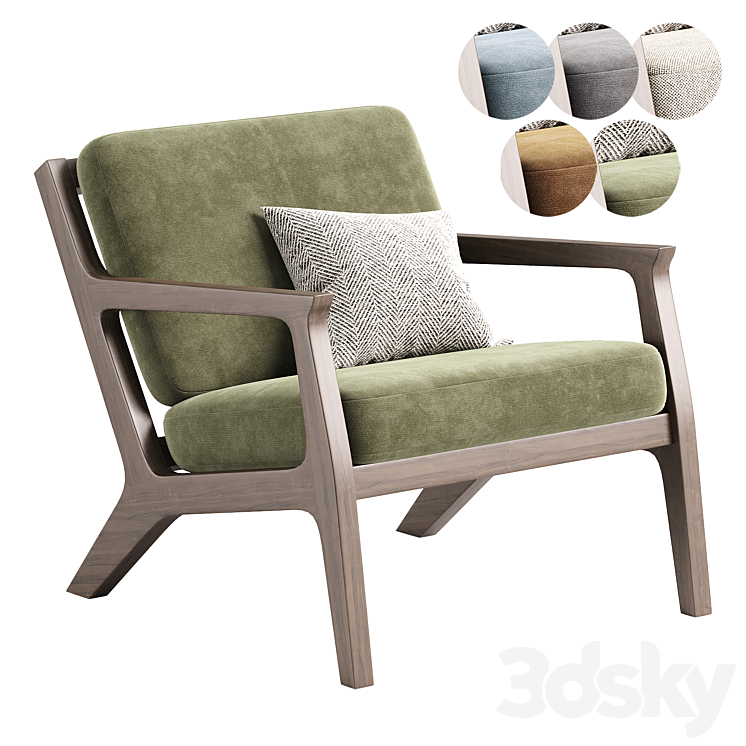 Mila Chair Mid century Modern Lounge Chair - Arm chair - 3D model