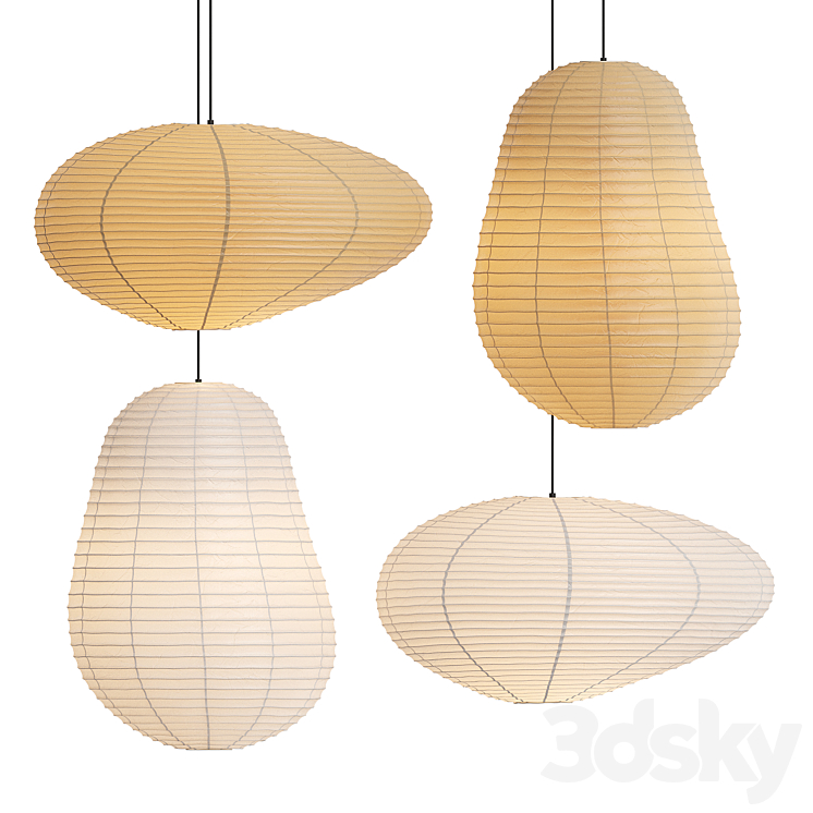 Japanese Rice Paper Pendant - Pendant light - 3D model