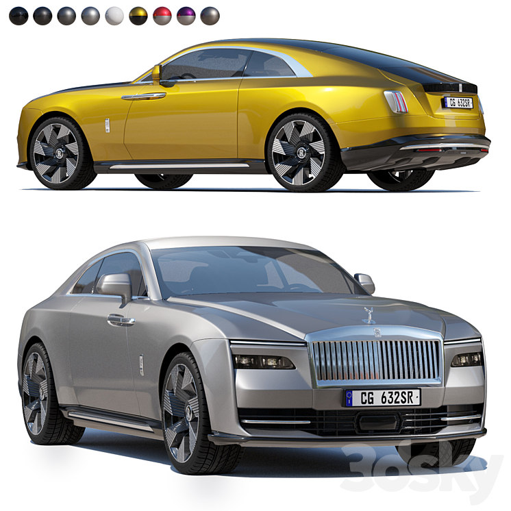 Rolls-Royce Spectre mid-poly - Ground Transport - 3D model