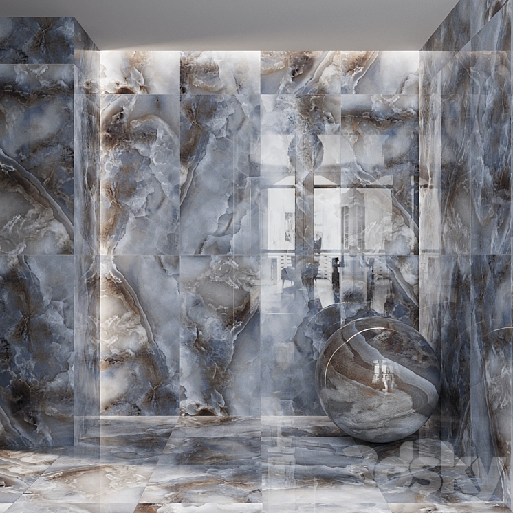 Nebula blue Floor/Wall Tile - Tile - 3D model