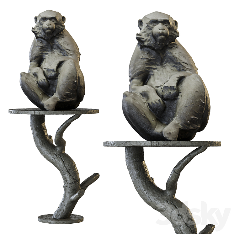 Monkey sculpture - Sculpture - 3D model