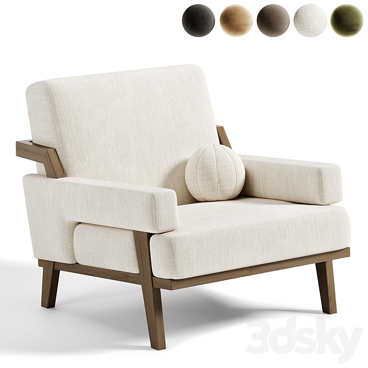 Cigar Ottoman Armchair - Arm chair - 3D model