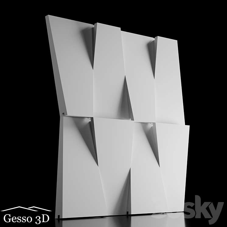 Gypsum 3D Light Panels Monaco - 3D panel - 3D model