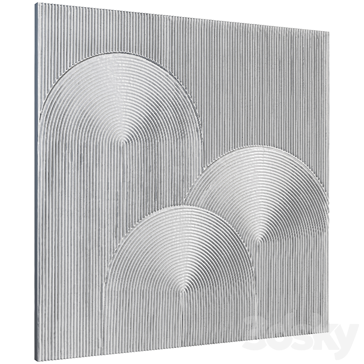 Bas-relief gypsum wall decorative panel Japan wave lines - Decorative ...