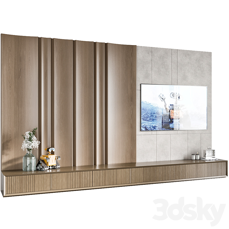 TV Wall NO43 - TV Wall - 3D model