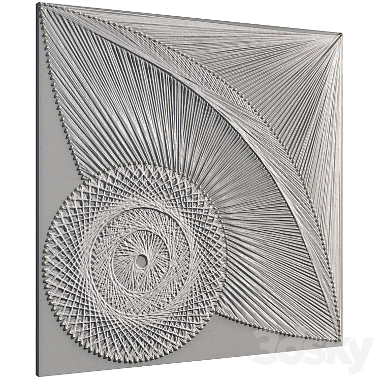 Bas-relief plaster wall decorative panel decor strings rope cable ...