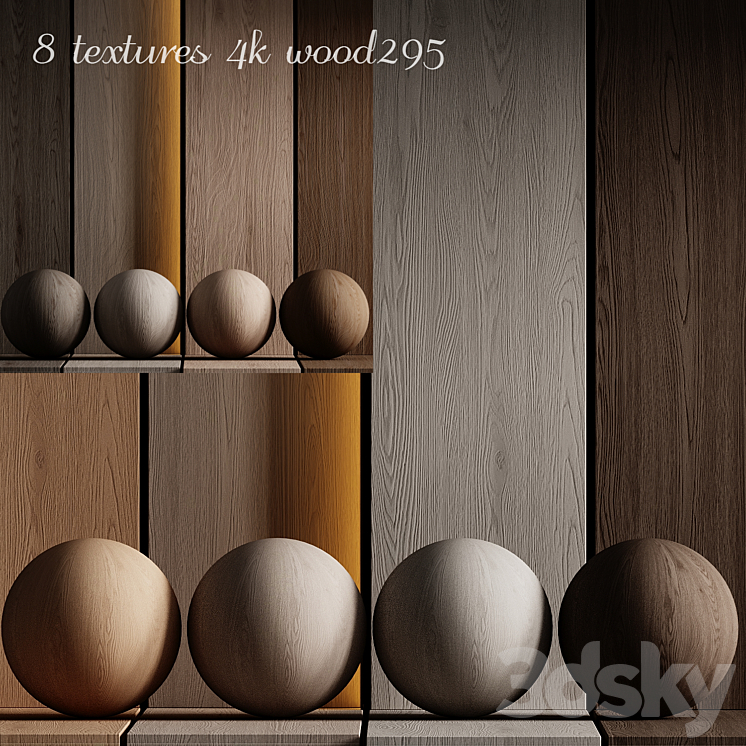 8 textures 4k wood295 - Wood - 3D model