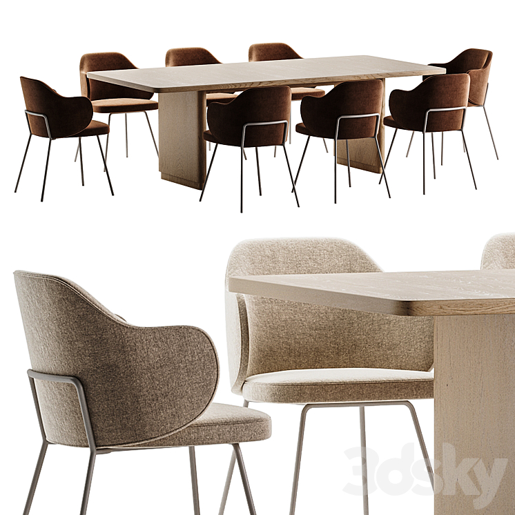 Dining set 267 - Table + Chair - 3D model