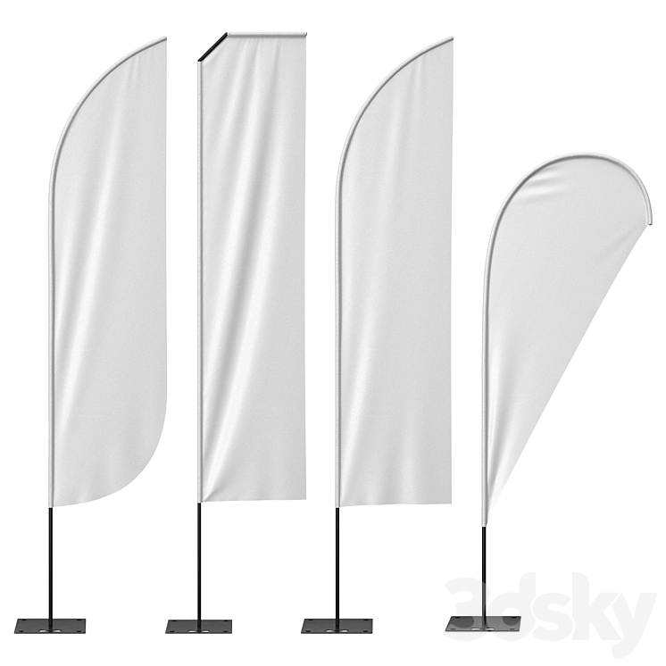 Set of Banners - Urban environment - 3D model