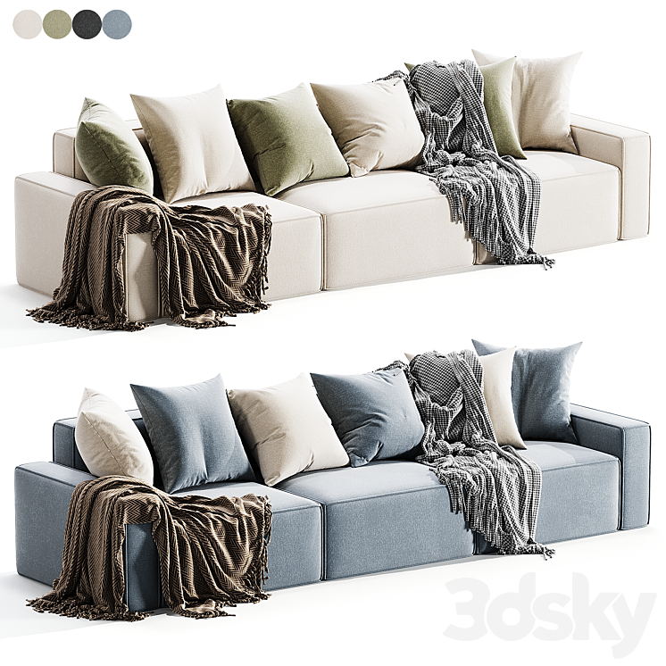 Gus Mix Modular Sofa 3 Pieces - Sofa - 3D model
