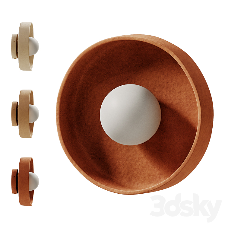 Ceramic Disc Orb Surface Mount - Wall light - 3D model