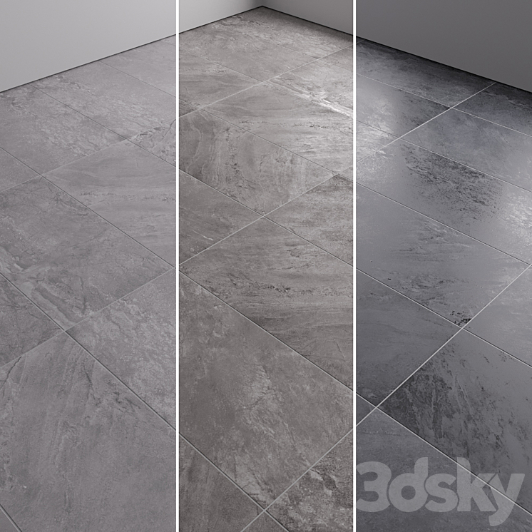 Tile Porcelain Stone Gray | 4K | PBR - Tile - 3D model