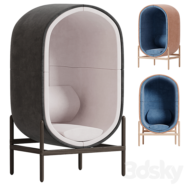 Fiberglass Capsule Lounge Chair - Arm chair - 3D model