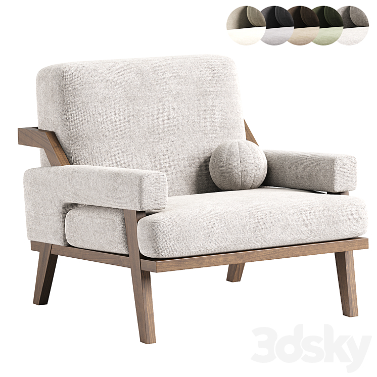 Cigar Ottoman Armchair - Arm chair - 3D model