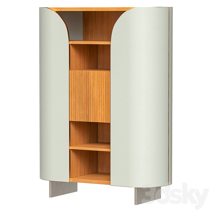 Leather highboard with doors - Sideboard & Chest of drawer - 3D model
