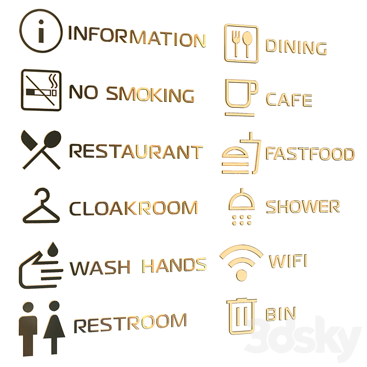 Information Signs Set 007 - Miscellaneous - 3D model