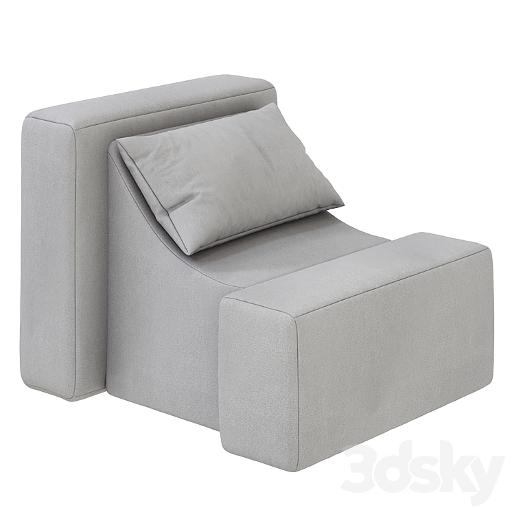 Block Chair - Arm chair - 3D model
