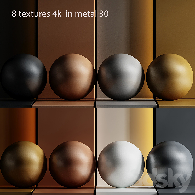 8 textures 4k in metal 30 - Metal - 3D model