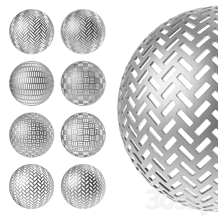Metal Perforated Set 005 - Metal - 3D model