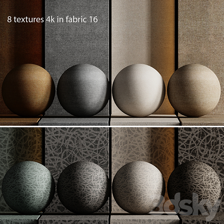 8 textures 4k in fabric 16 - Fabric - 3D model