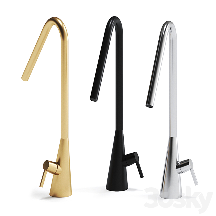Volcano Deck mounted mixer by Quadrodesign - Faucet - 3D model