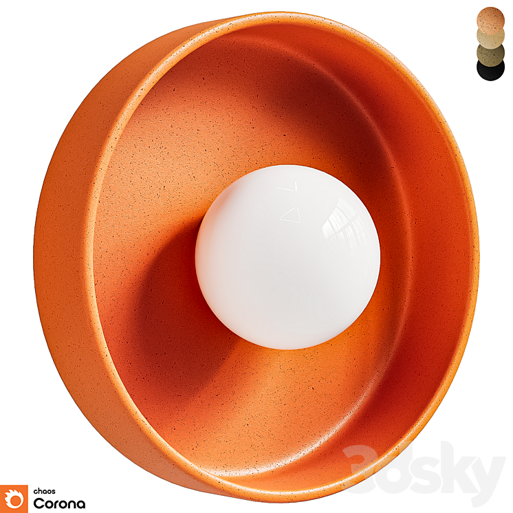 Ceramic Disc Orb Surface Mount - Wall light - 3D model