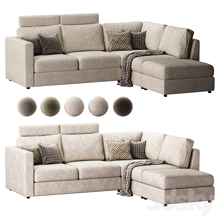 Finnala factory Sectional 4 seat by ikea - Sofa - 3D model