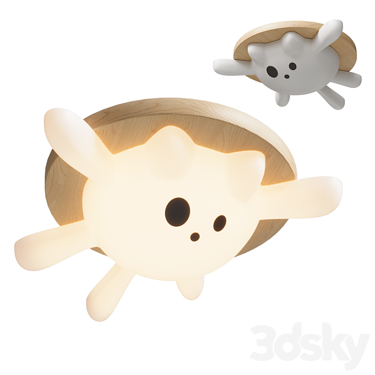 Cream Cat Ceiling Lamp - Ceiling lamp - 3D model