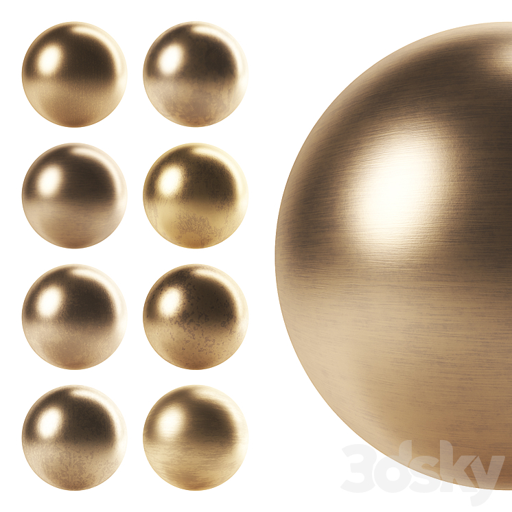 Gold Textures Set 002 - Metal - 3D model