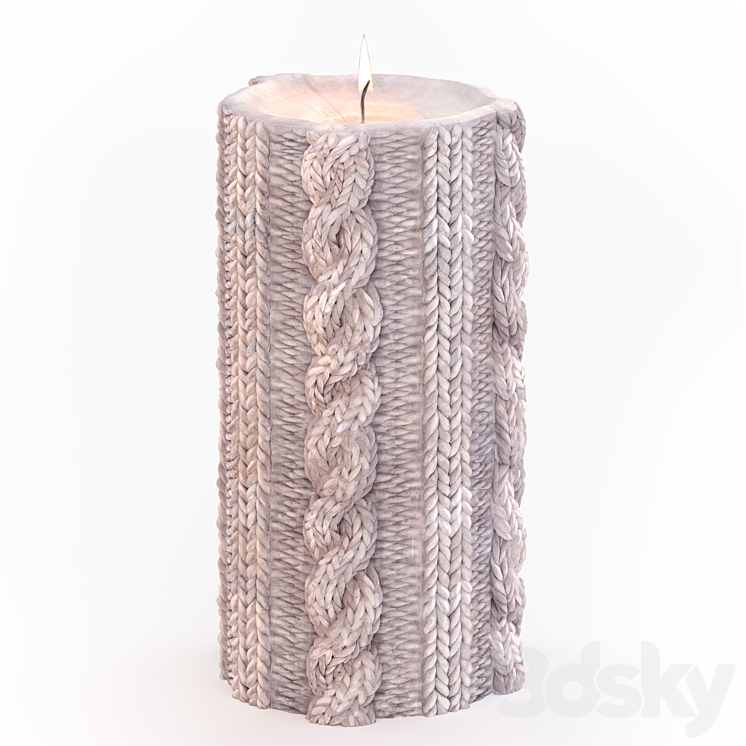 Decorative Knitted Candle_01 - Other decorative objects - 3D model