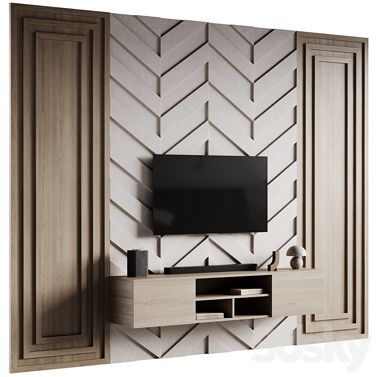 Modern TV Wall 038 - TV Wall - 3D model