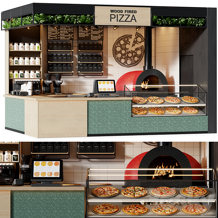 Pizzeria 001 - Restaurant - 3D model