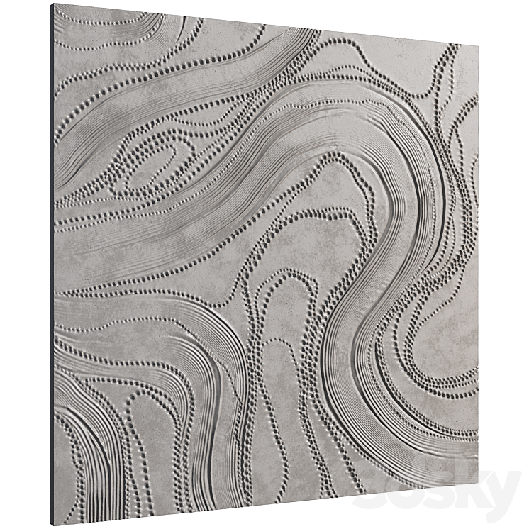 Bas-relief gypsum wall decorative panel abstraction decor beads ...