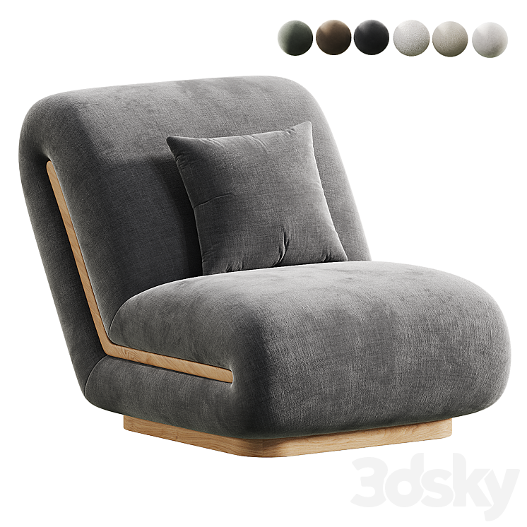 Jackson Gray Lounge Chair - Arm chair - 3D model