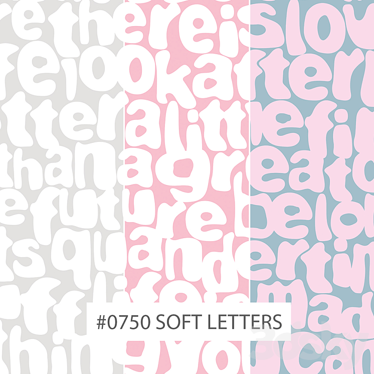 Creativille | Wallpapers | 0750 Soft Letters - Wall covering - 3D model