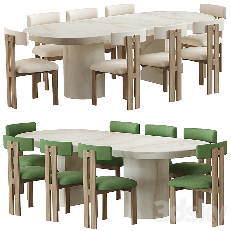 LOKI CHAIR SET 1 - Table + Chair - 3D model