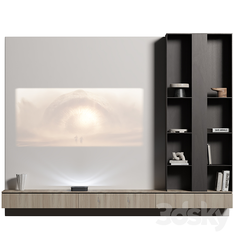 Tv Model with Laser Projector - TV Wall - 3D model
