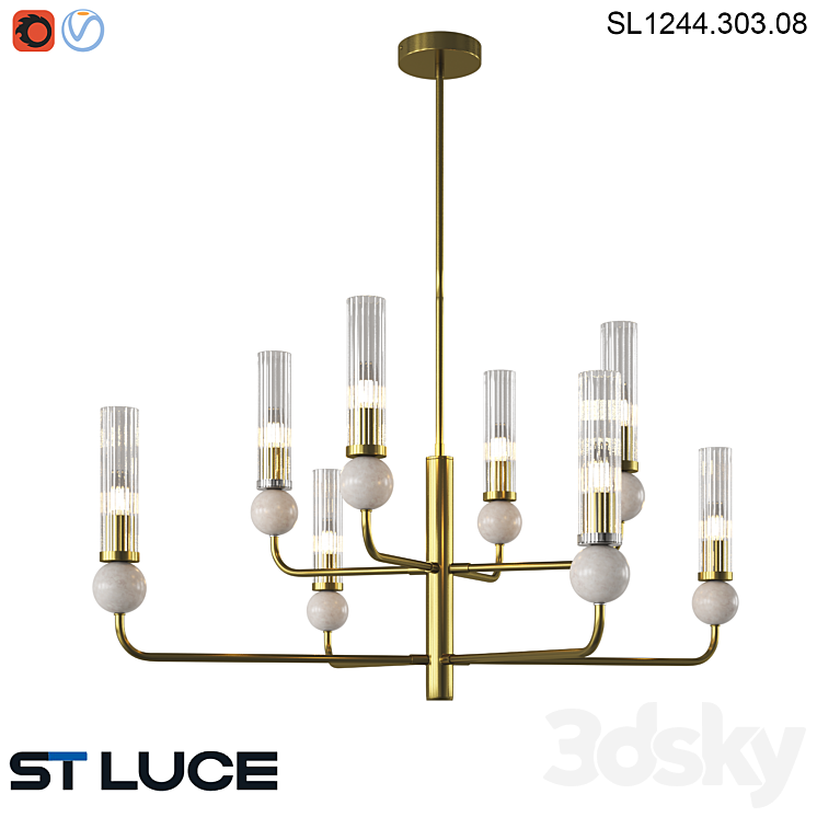OM Lamp with incandescent lamp, brass, white / brass / transparent ...
