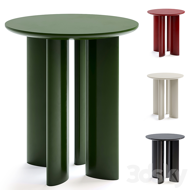 Circular Colorful Side Table - Table - 3D model