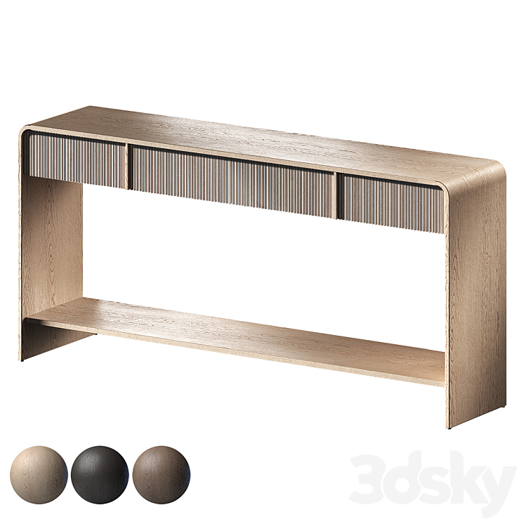 RH Alora console with drawers. 3 wood color options - Console - 3D model