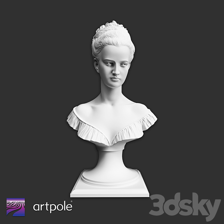Bust SBT1 - Decorative plaster - 3D model