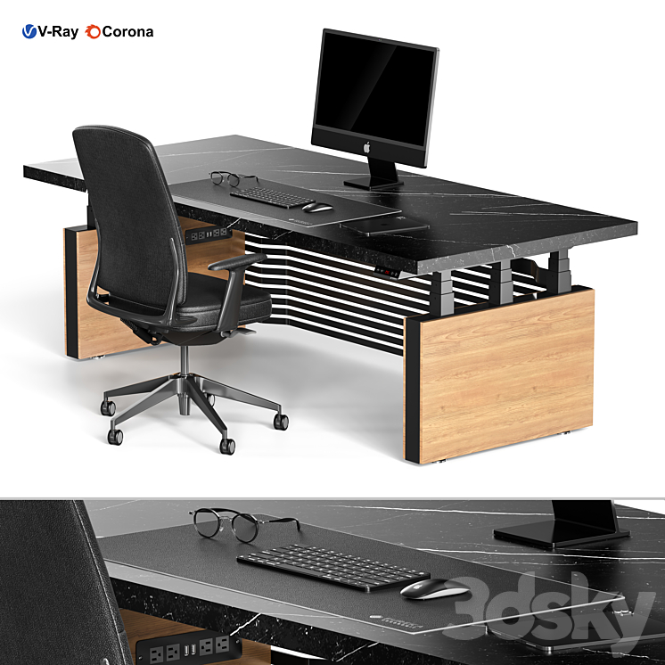 Zen Pro 86 Executive Standing Desk - Office furniture - 3D model