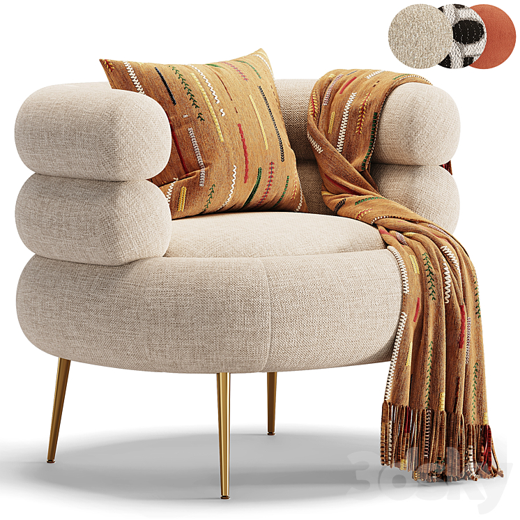 Scandinavian Style Chair - Arm chair - 3D model