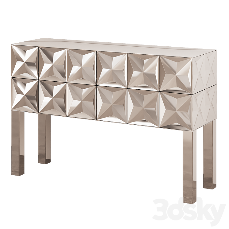 Sparkly Crushed Diamond Mirrored Console Table - Sideboard & Chest of ...