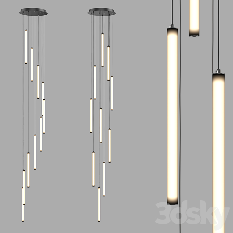 LED chandelier for stairs and second light IT-360degree-10-spiral, IT ...