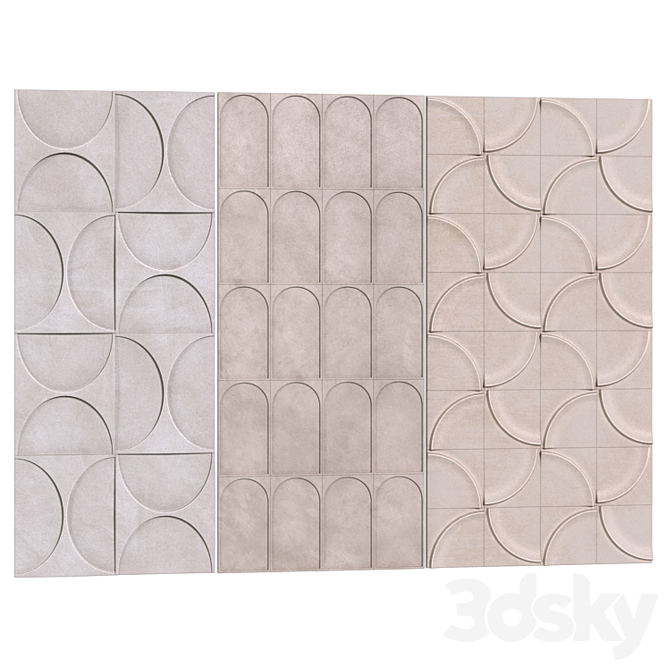 Plaster wall panels - 3D panel - 3D model